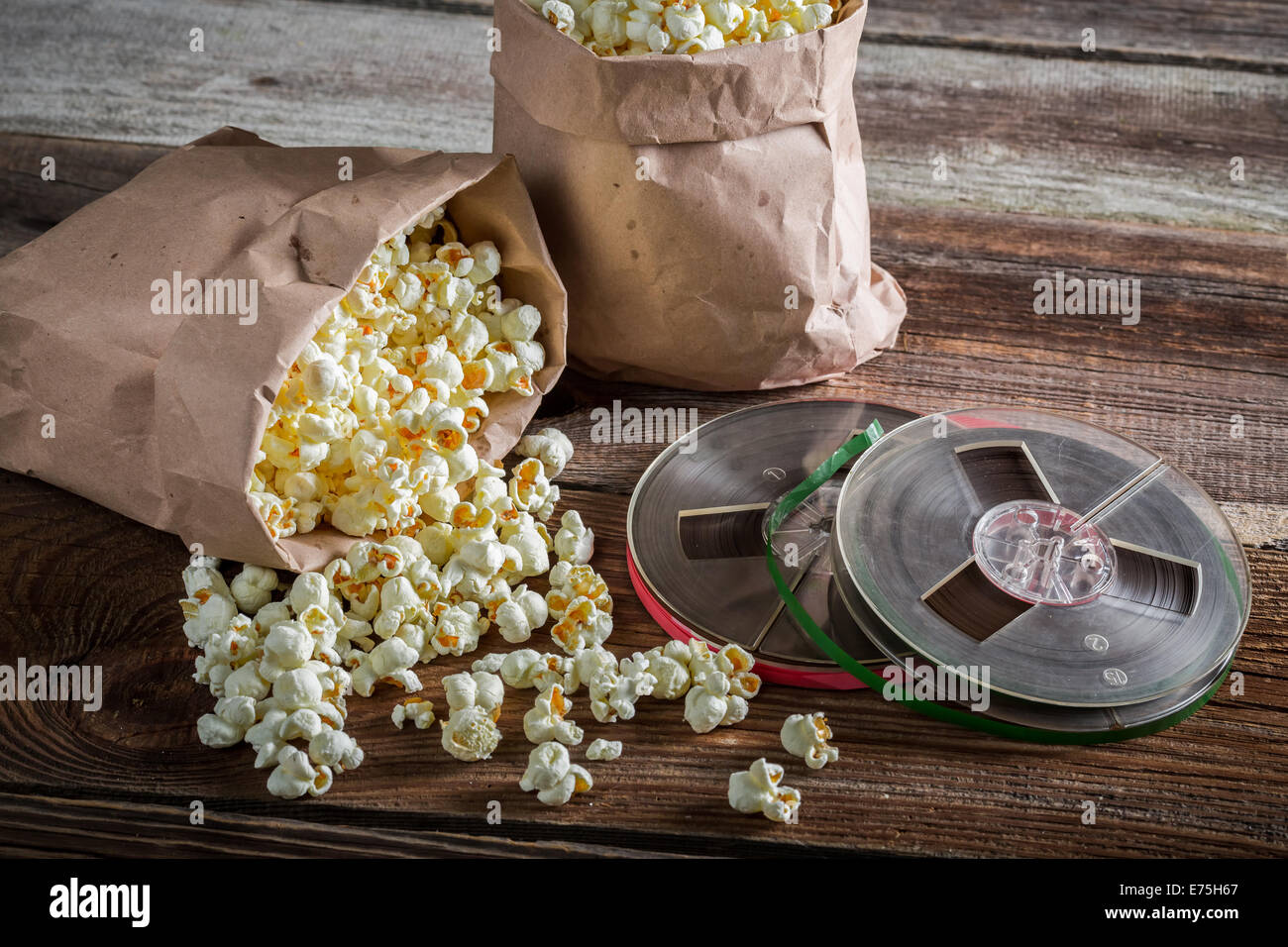 Tasty popcorn film reel hi-res stock photography and images - Alamy