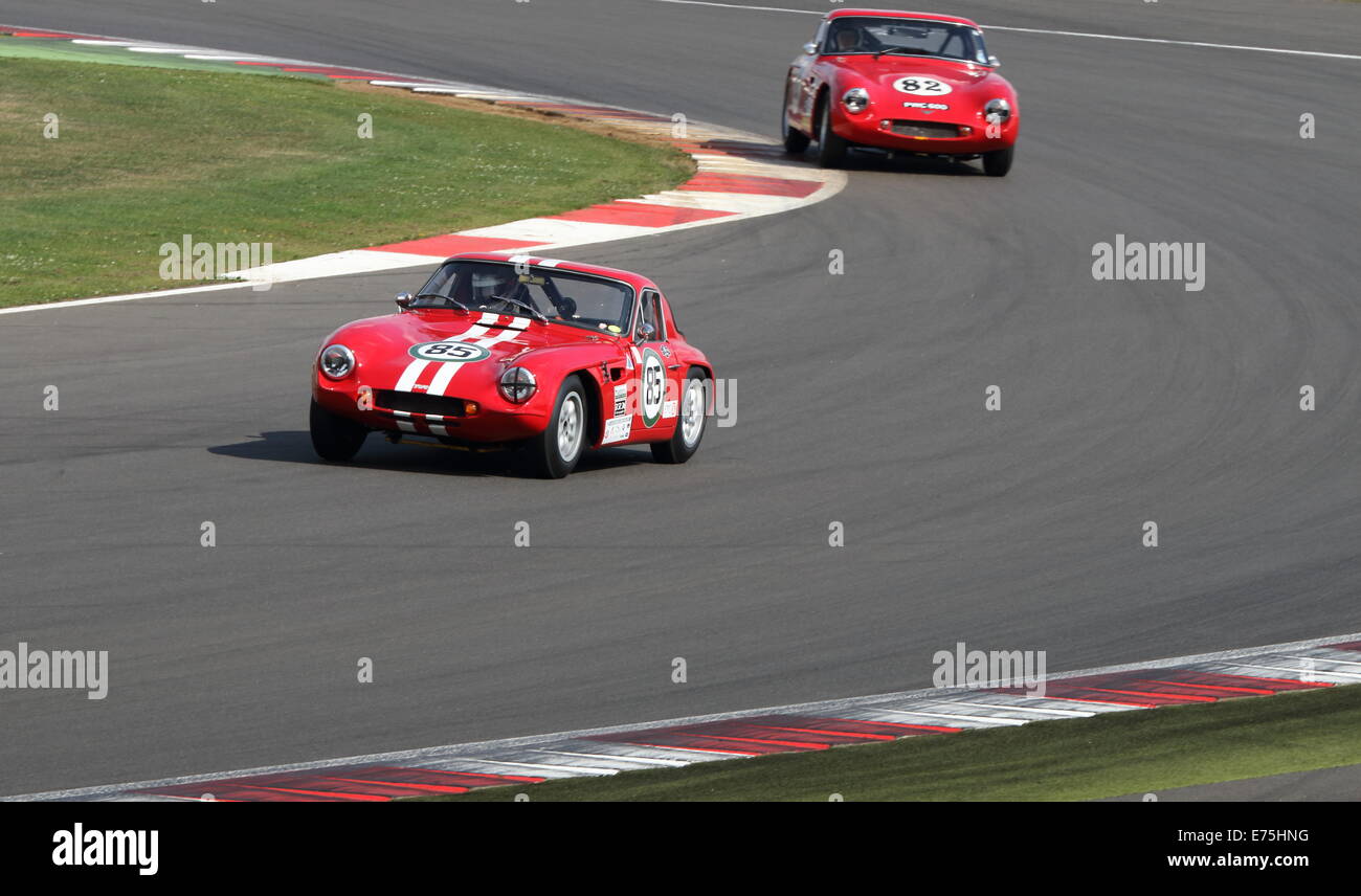 TVR classic pre 1966 GT racing cars during an historic race meeting ...