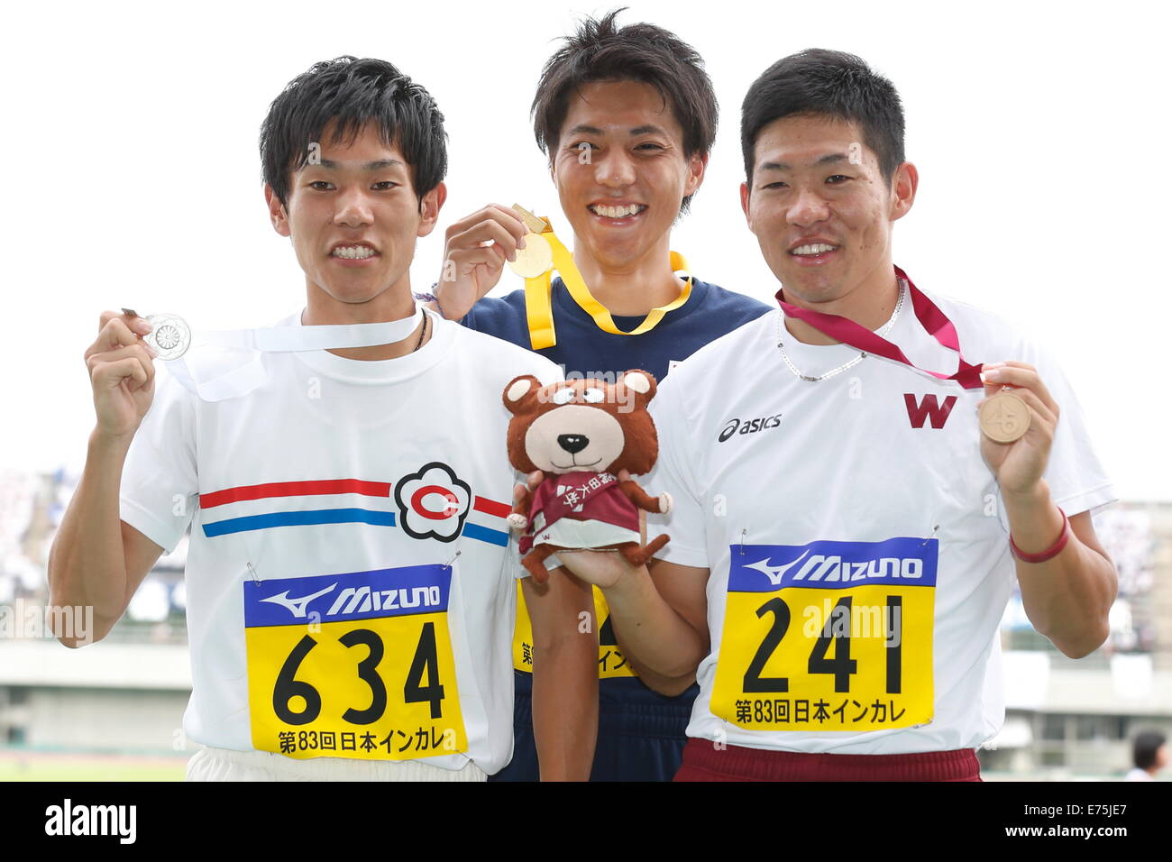 Kumagaya Sports Culture Park Athletics Stadium, Saitama, Japan. 6th Sep, 2014. (L to R) Kento ...