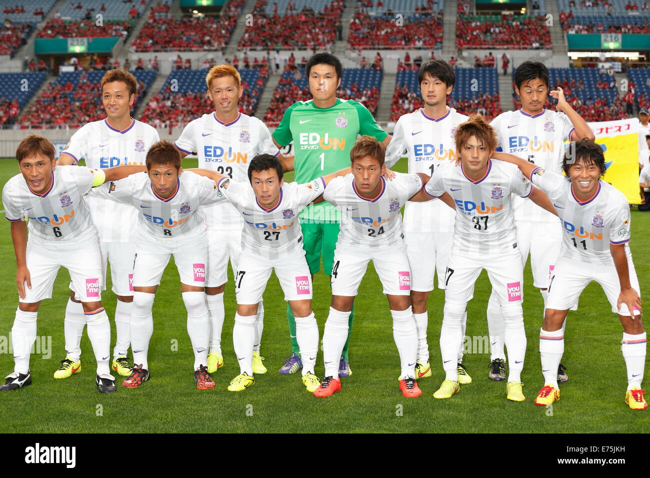 Saitama, Japan. 7th Sep, 2014. Sanfrecce Hiroshima team group line-up ...