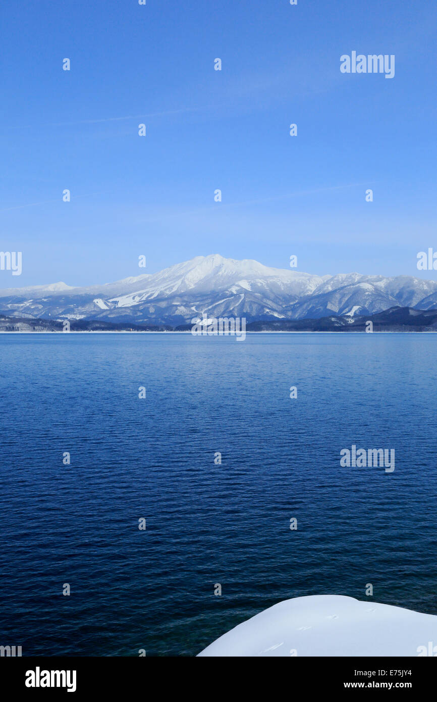 Lake Tazawa and Mount Akita-Komagatake Stock Photo - Alamy