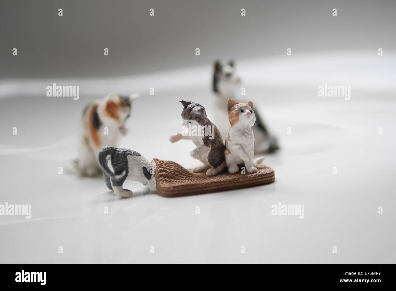 Plastic Cat Figurines Stock Photo - Alamy