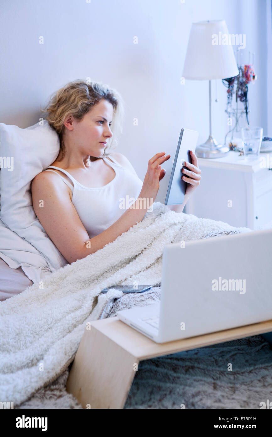 Woman with tablet Stock Photo - Alamy