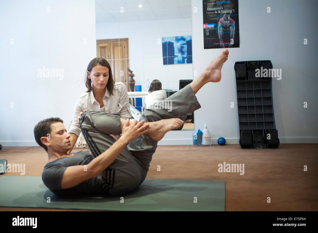 Pilates, man Stock Photo - Alamy