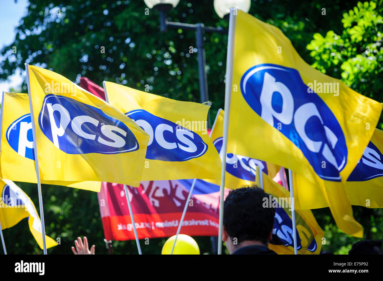 Public and Commercial Services Union strike and rally in Nottingham UK ...