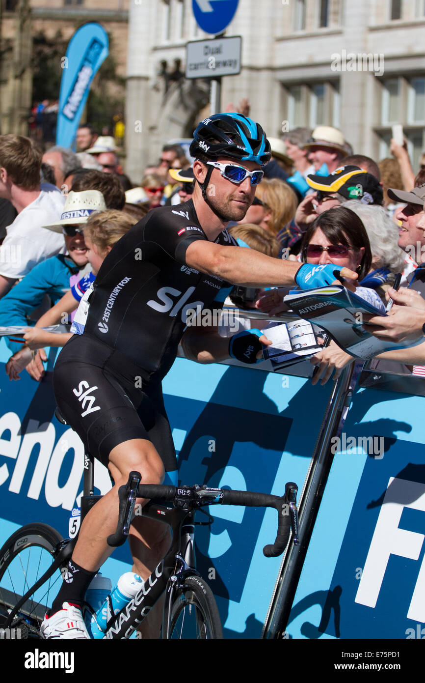 Bernhard Eisel signs autographs at the start of the Tour of Britain ...