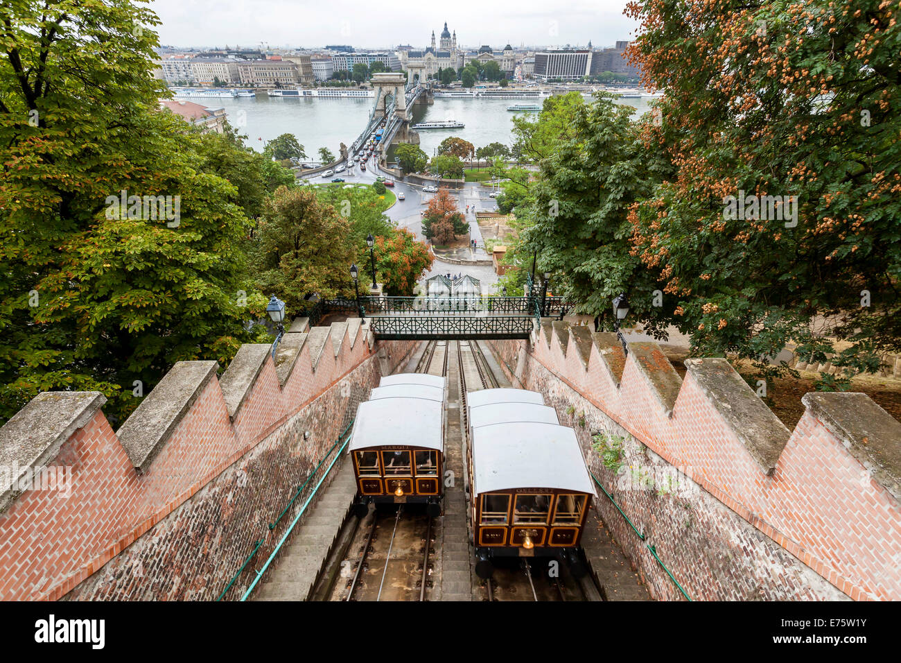 Budavári Sikló, funicular, castle hill, Budapest, Hungary Stock Photo ...