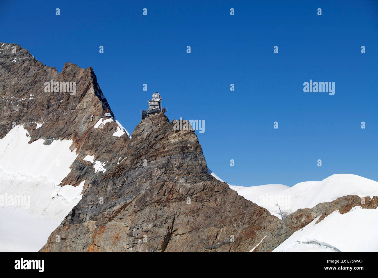 Sphinx Observatory on Jungfraujoch, in front of Jungfrau Mountain ...