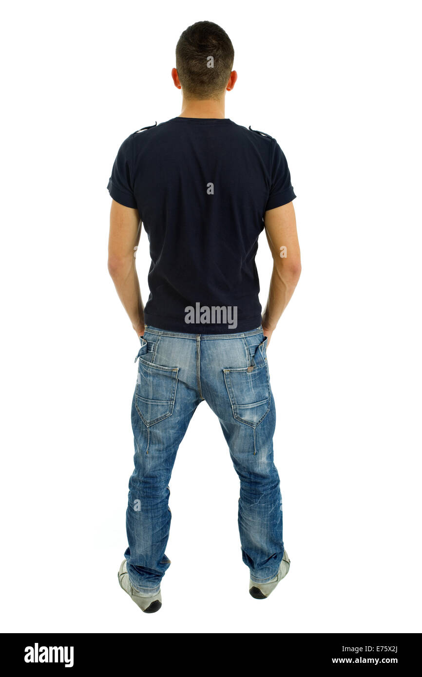 young casual man from the back, full body, isolated Stock Photo - Alamy