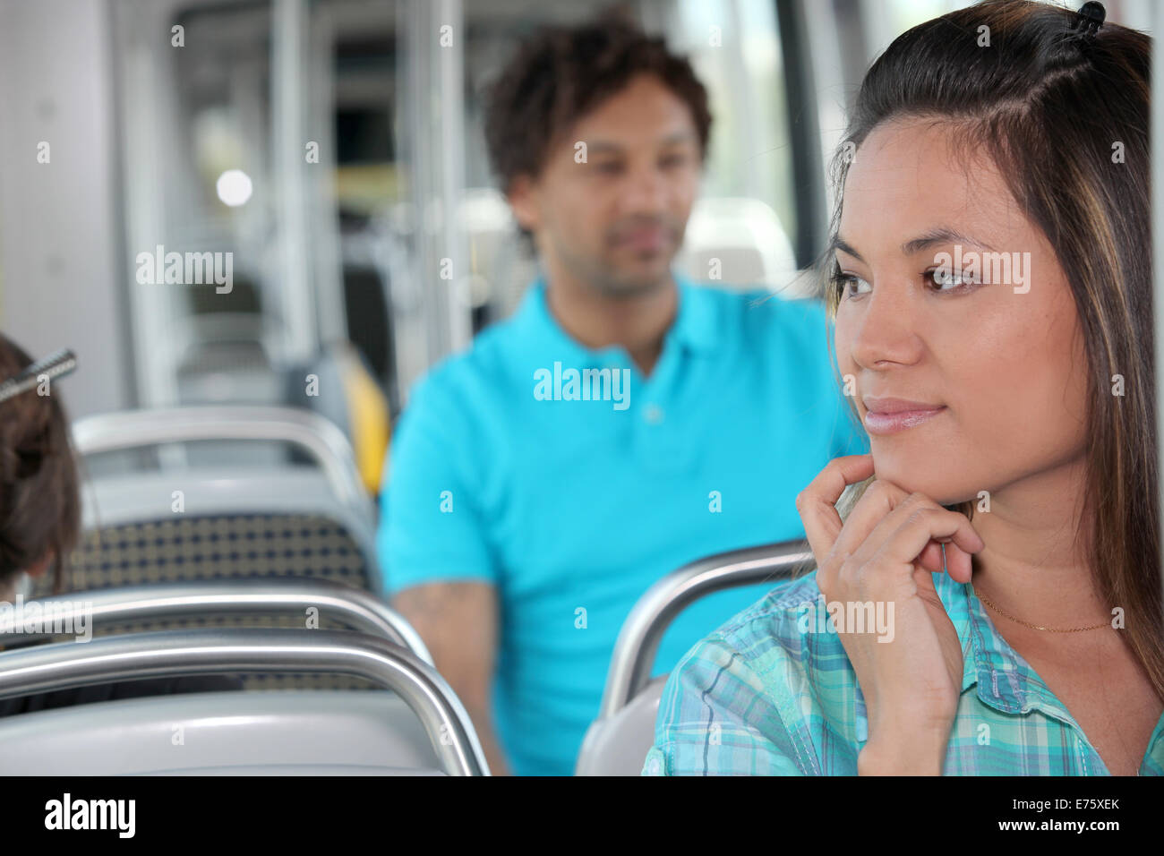 Young person on the bus Stock Photo - Alamy