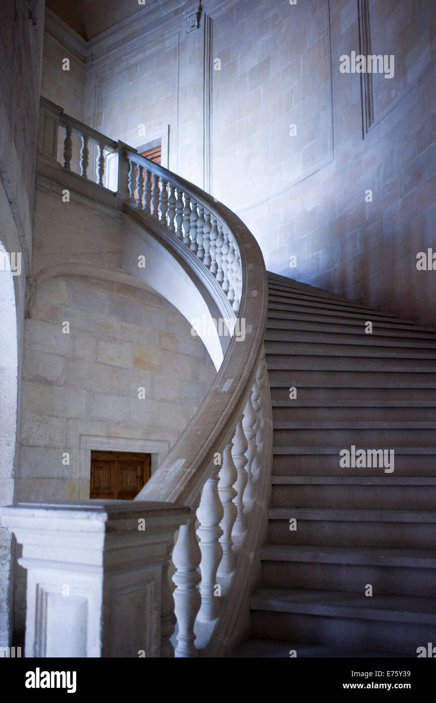 Old staircase, Alhambra, UNESCO World Heritage Site, Granada, Andalusia ...