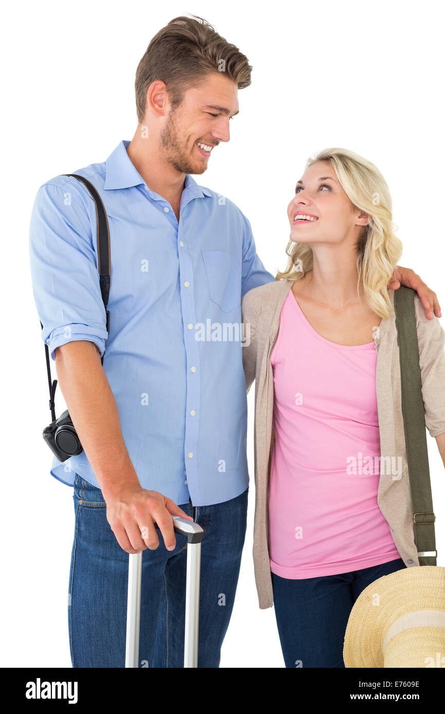 Attractive couple ready to go on vacation Stock Photo - Alamy