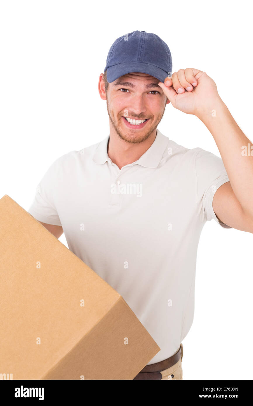 Portrait of smiling young delivery man Stock Photo - Alamy