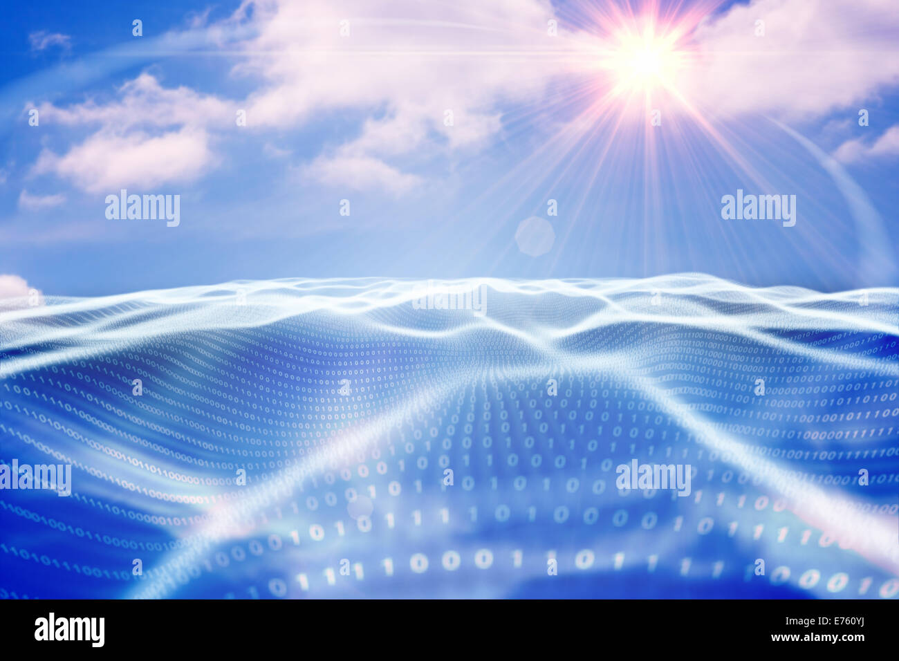 Digitally generated binary code landscape Stock Photo - Alamy