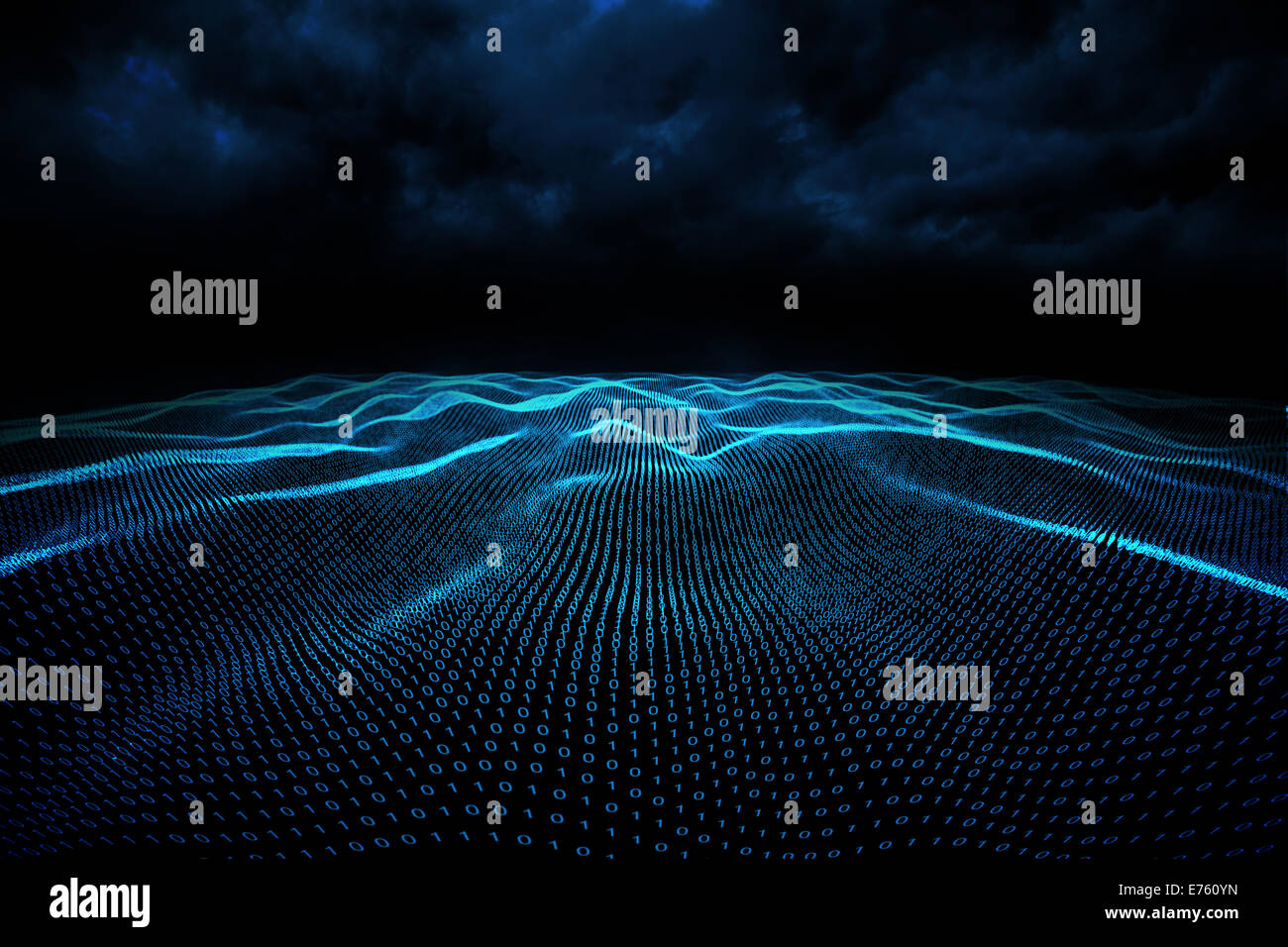 Digitally generated binary code landscape Stock Photo - Alamy