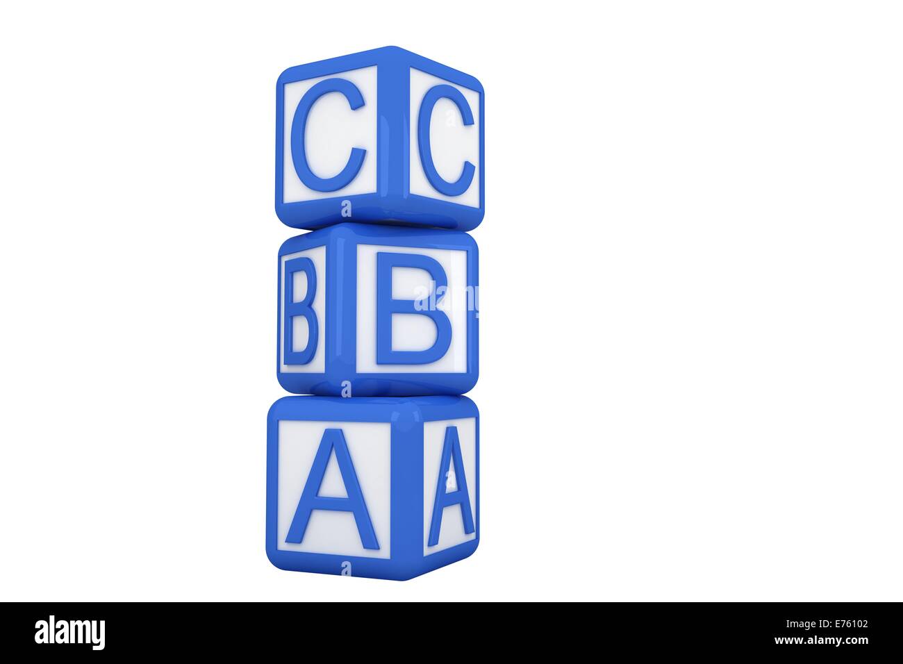 Blue and white alphabet blocks Stock Photo - Alamy