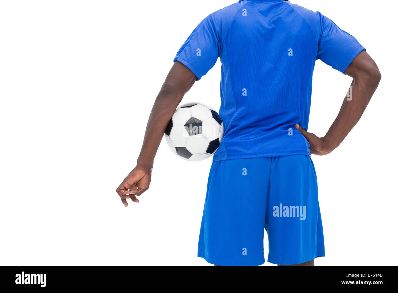 Rear view mid section football player Stock Photo - Alamy