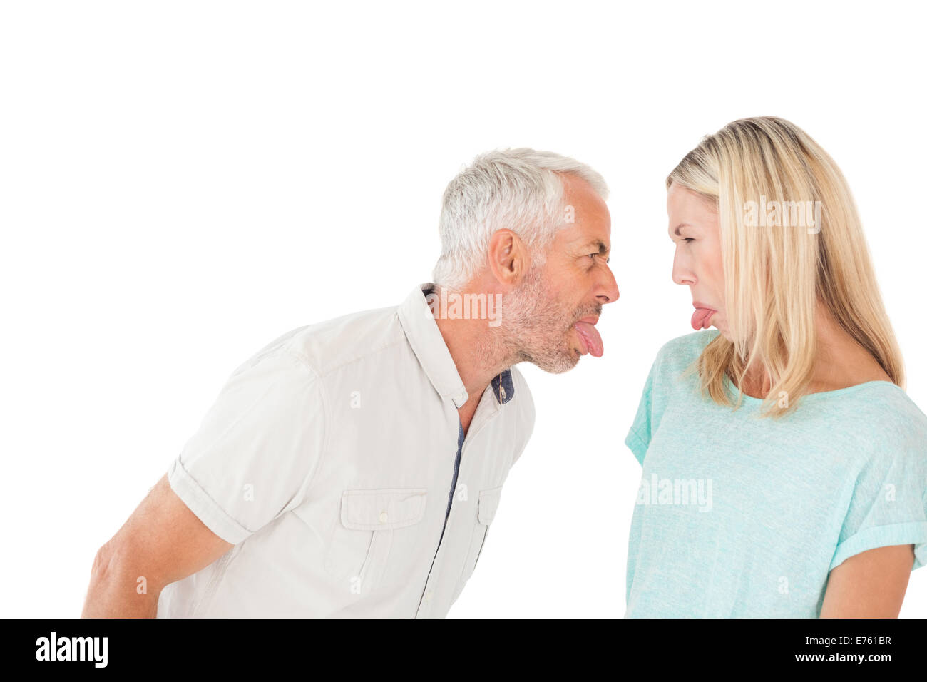 Mature couple arguing with each other Stock Photo - Alamy
