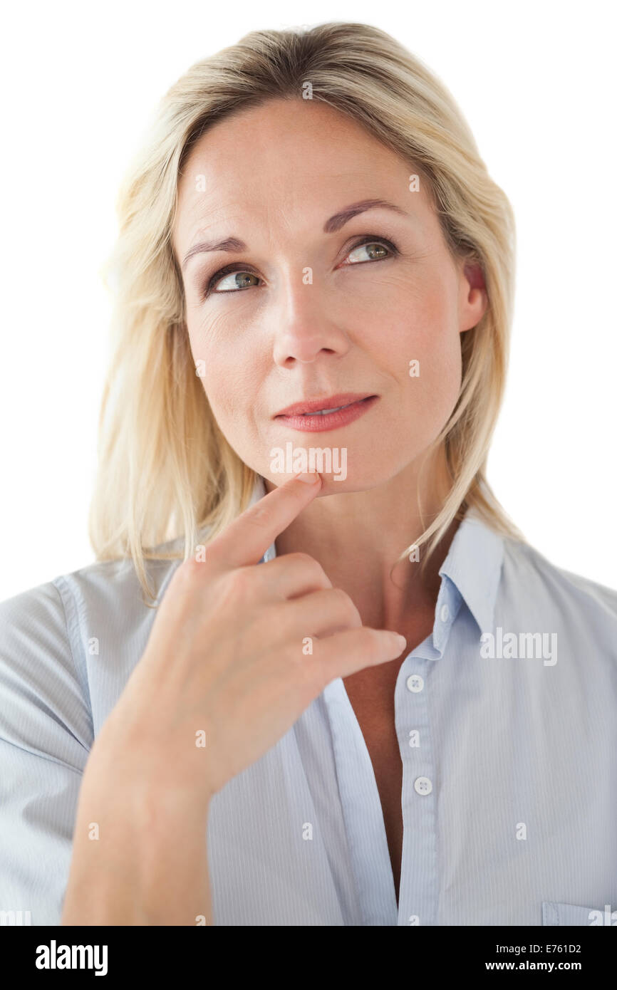 Thoughtful beautiful woman hi-res stock photography and images - Alamy