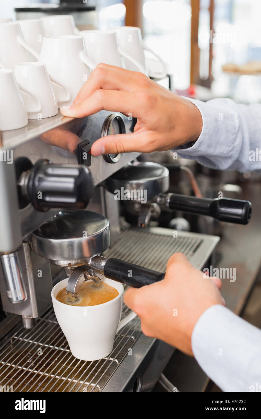 Barista making a coffee drink hi-res stock photography and images - Alamy