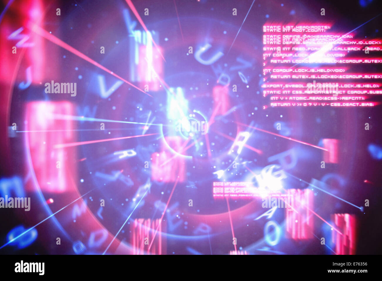 Blue and red technology interface Stock Photo - Alamy