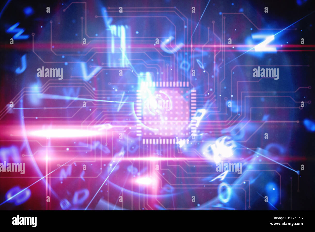 Blue and red technology interface Stock Photo - Alamy