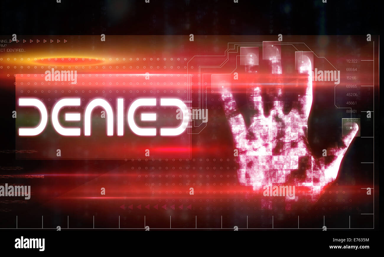 Hand print with denied text Stock Photo - Alamy