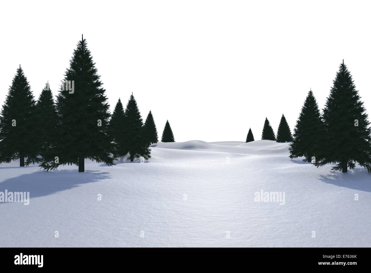 White snowy landscape with trees Stock Photo - Alamy