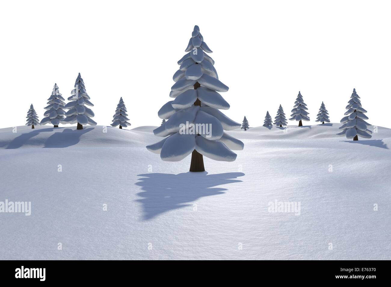 White snowy landscape with fir trees Stock Photo - Alamy