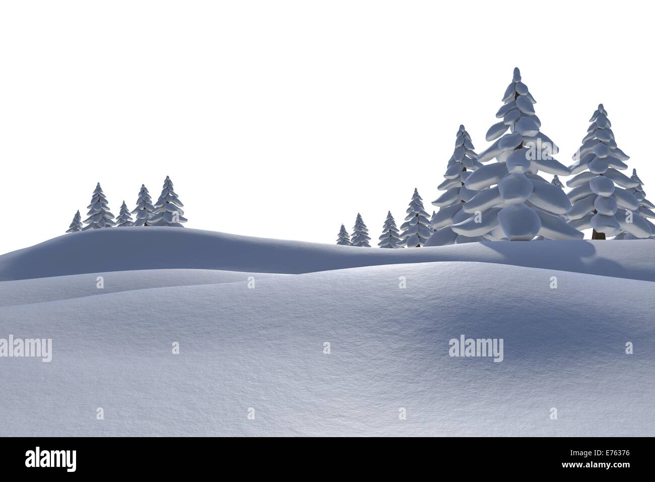 White snowy landscape with fir trees Stock Photo - Alamy