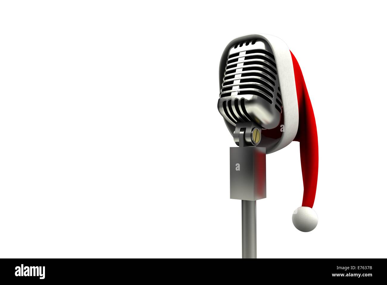 Retro microphone santa hat Cut Out Stock Images & Pictures - Alamy