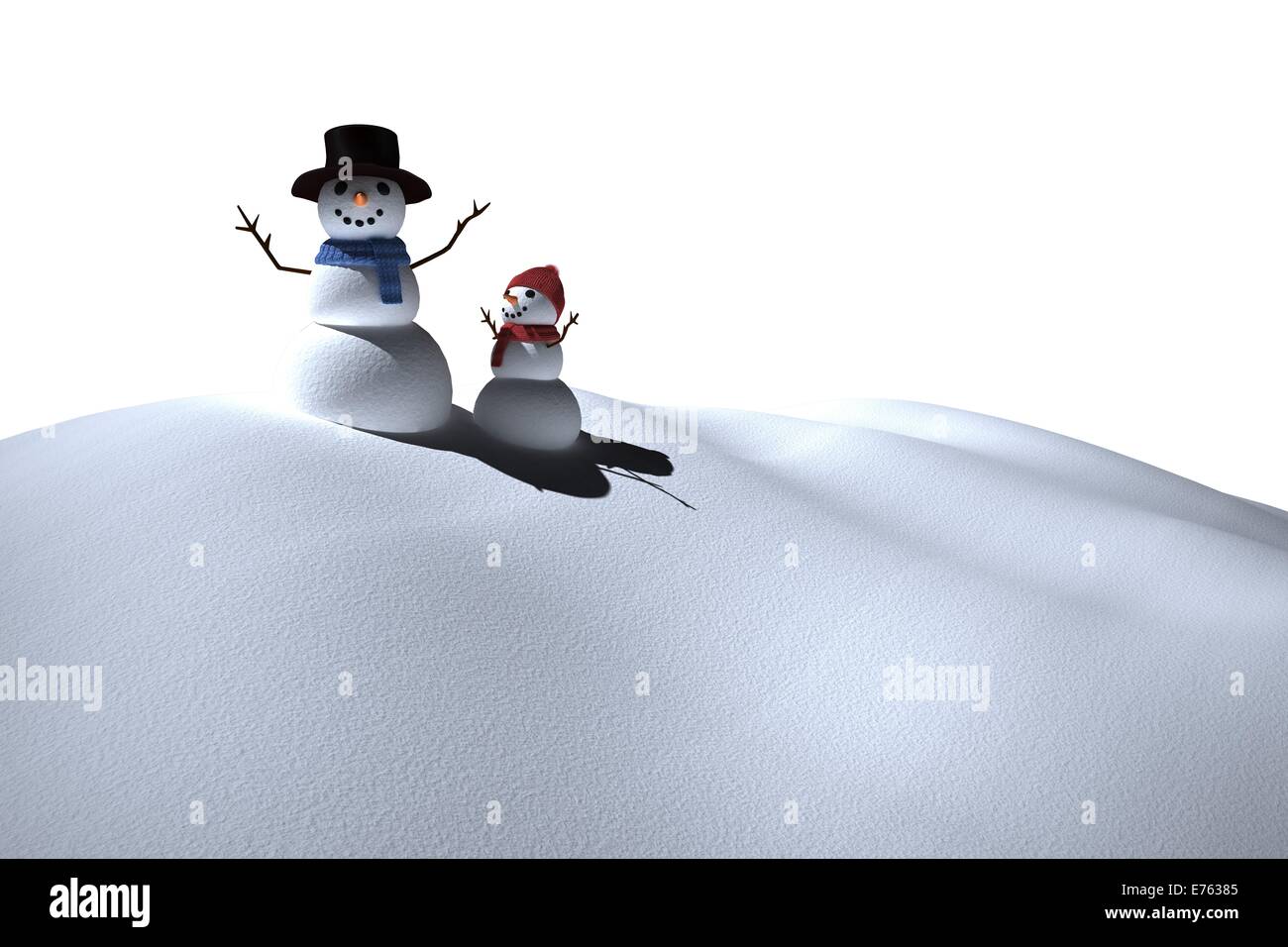 Digitally generated white snow people Stock Photo - Alamy