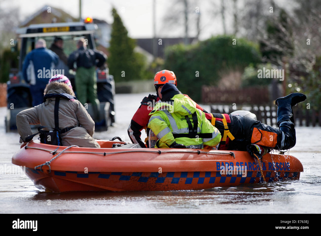 Flooding on the Somerset Levels - a resident of Moorland is rescued ...