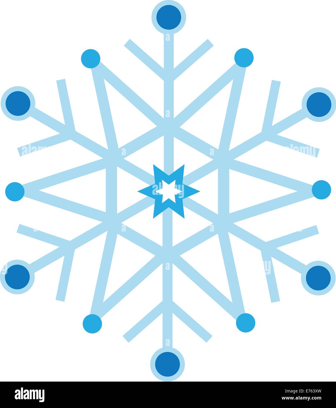 Digitally generated blue snow flake Stock Photo - Alamy