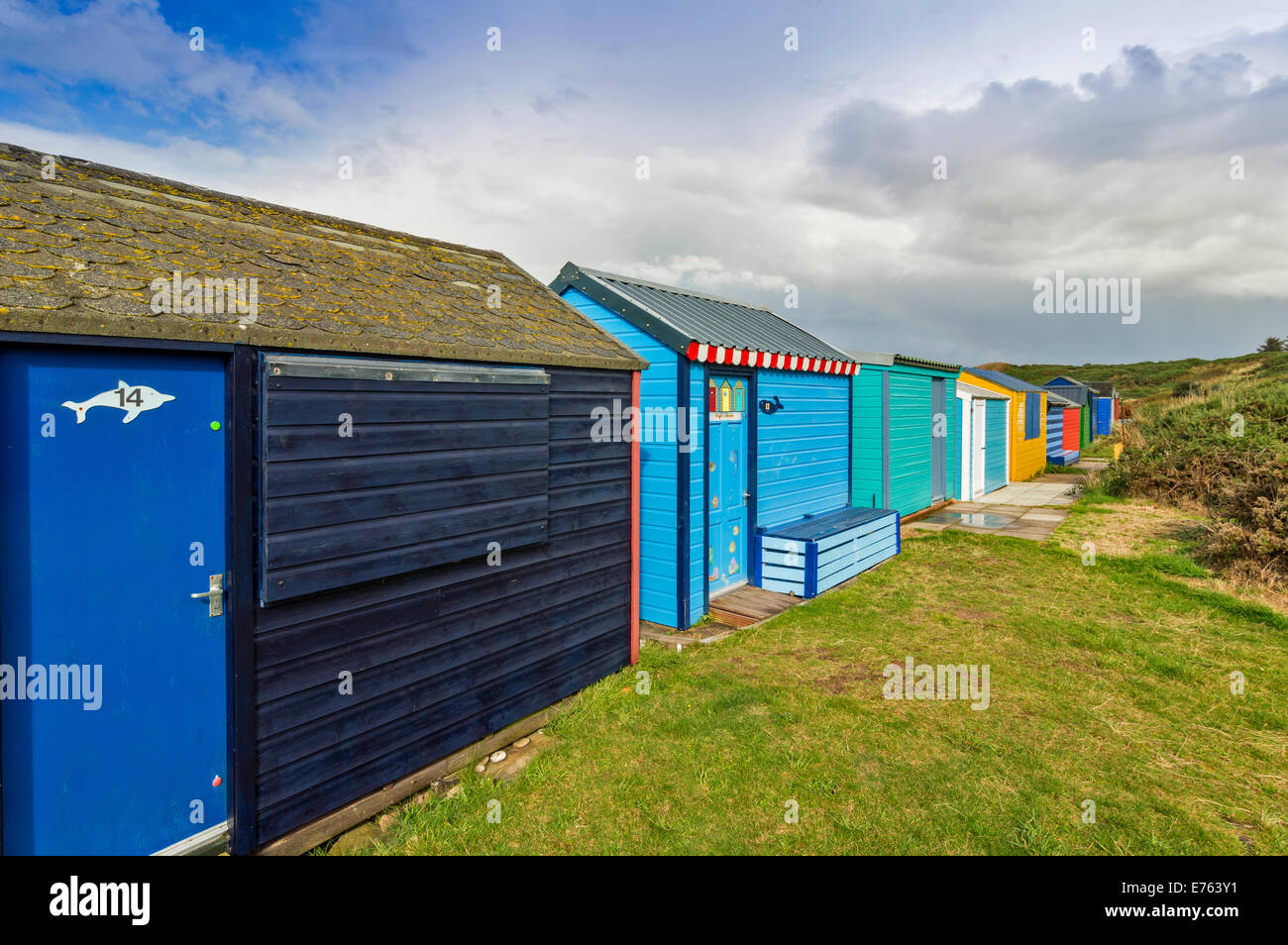 Hopeman beach huts hi-res stock photography and images - Alamy