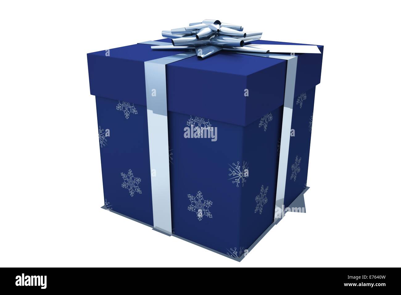 Blue and silver christmas gift Stock Photo - Alamy