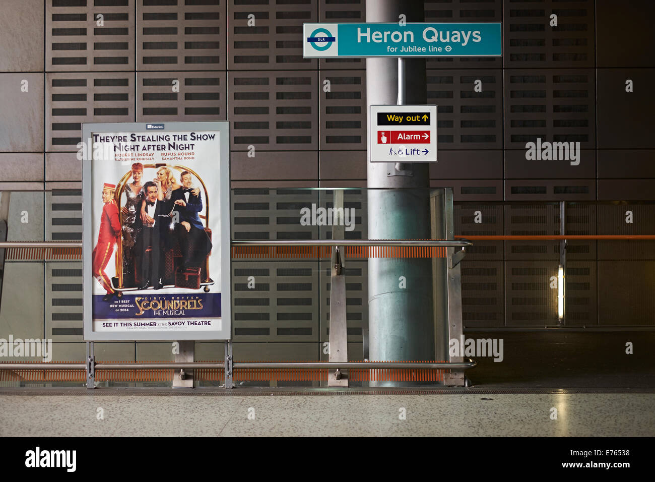 London - Advertising hoarding or adshells around the Heron Quays ...