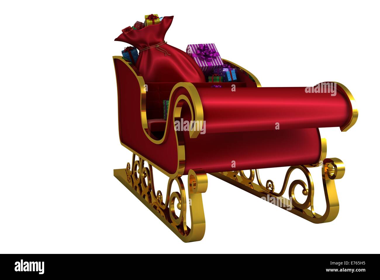 Red and gold santa sleigh Stock Photo - Alamy