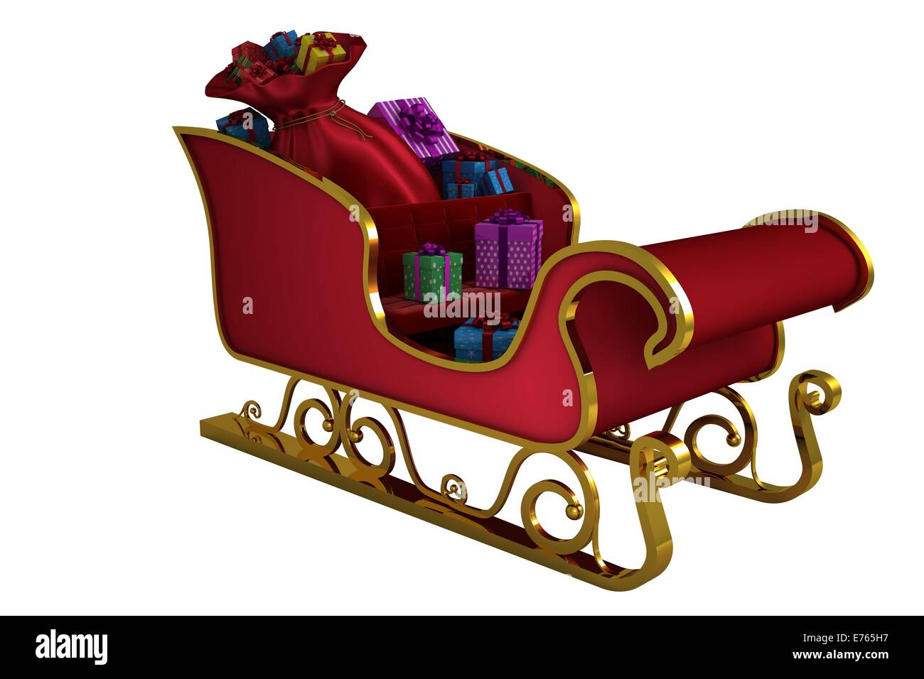 Red and gold santa sleigh Stock Photo - Alamy