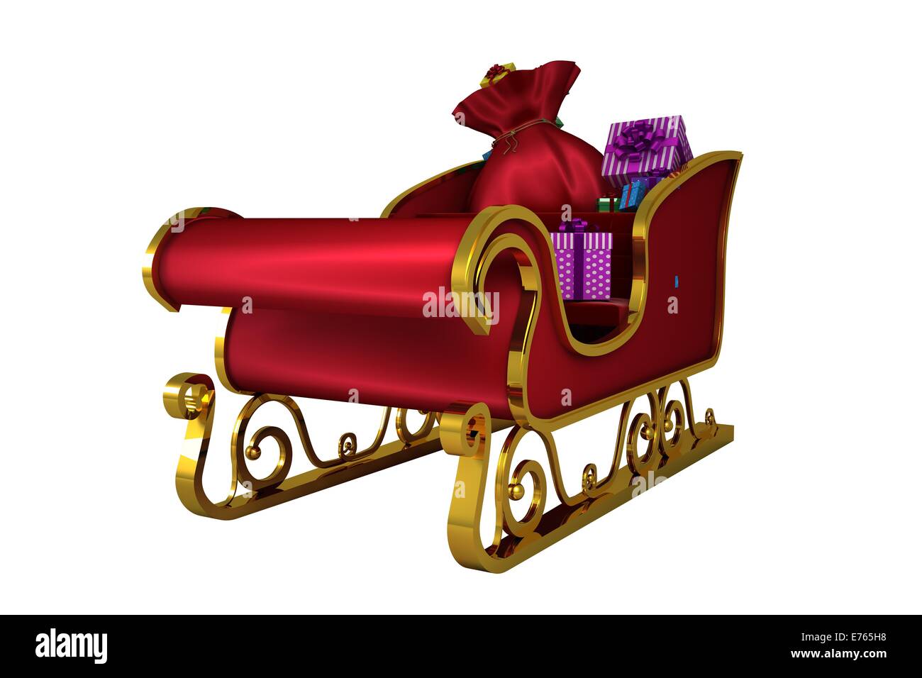 Red and gold santa sleigh Stock Photo - Alamy