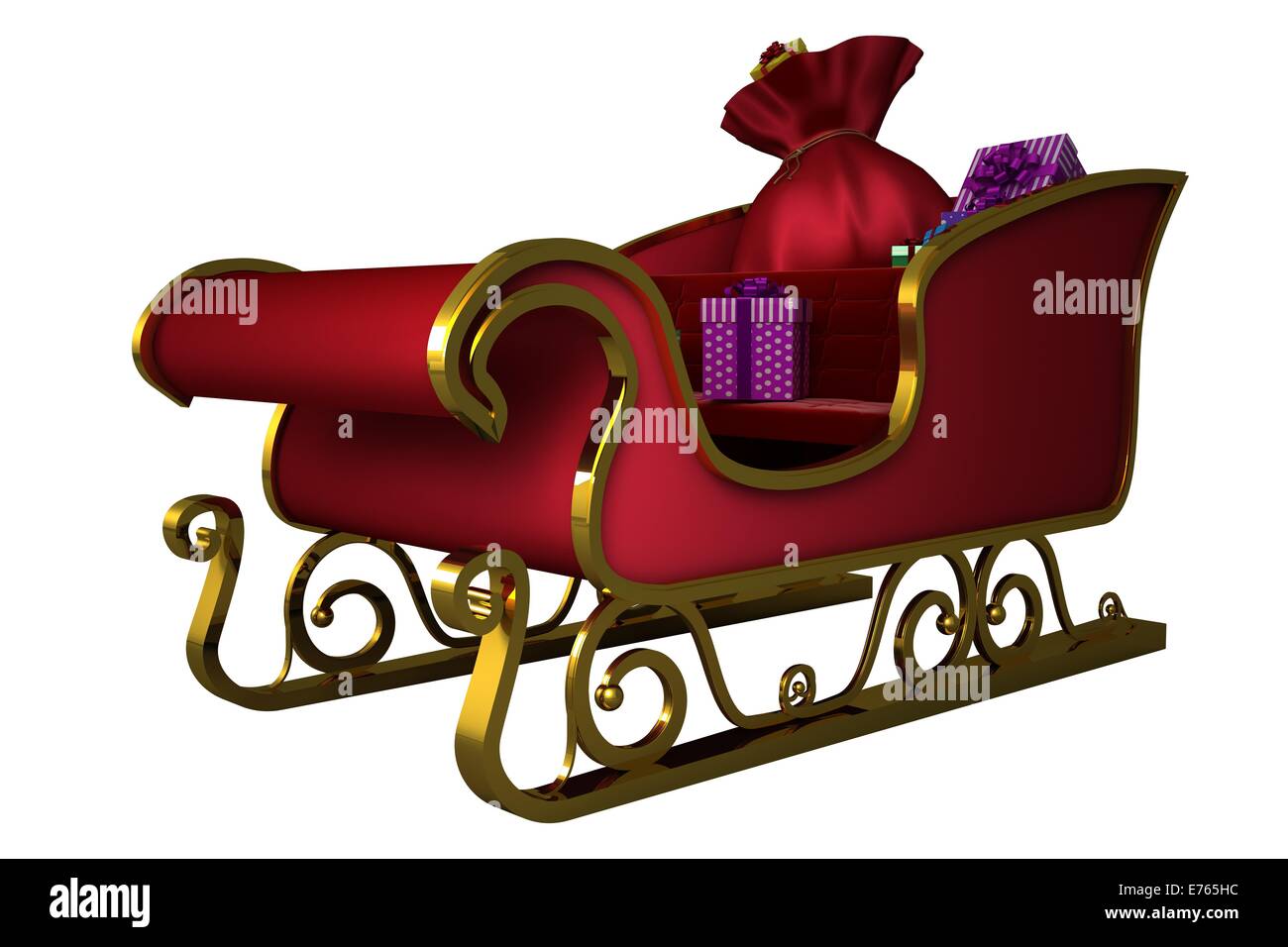 Red and gold santa sleigh Stock Photo - Alamy