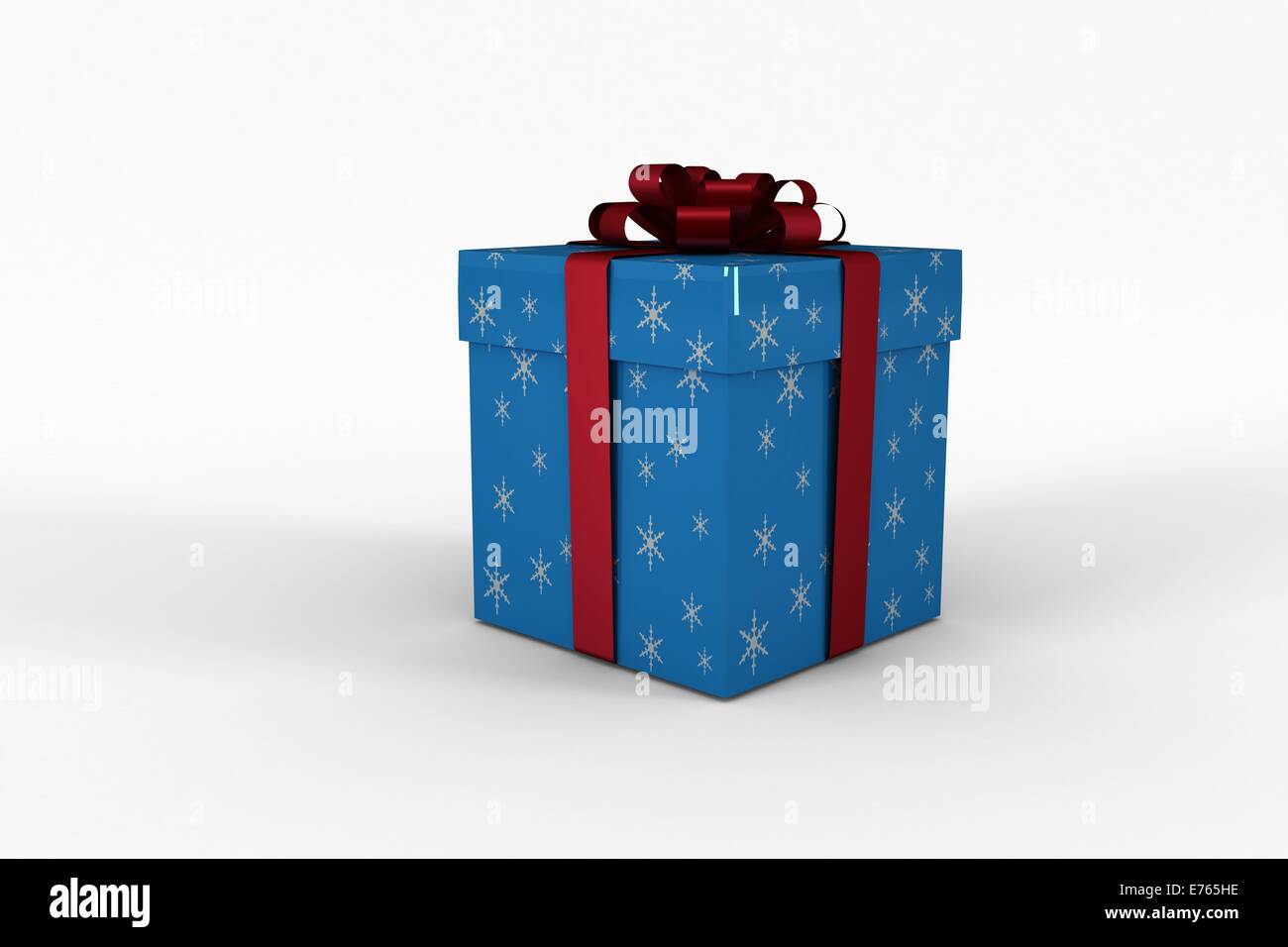 Blue and silver gift box Stock Photo - Alamy