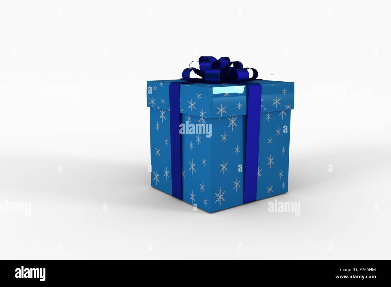 Blue and silver gift box Stock Photo - Alamy