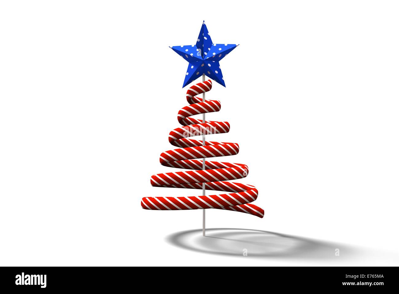 Red christmas tree spiral design Stock Photo - Alamy