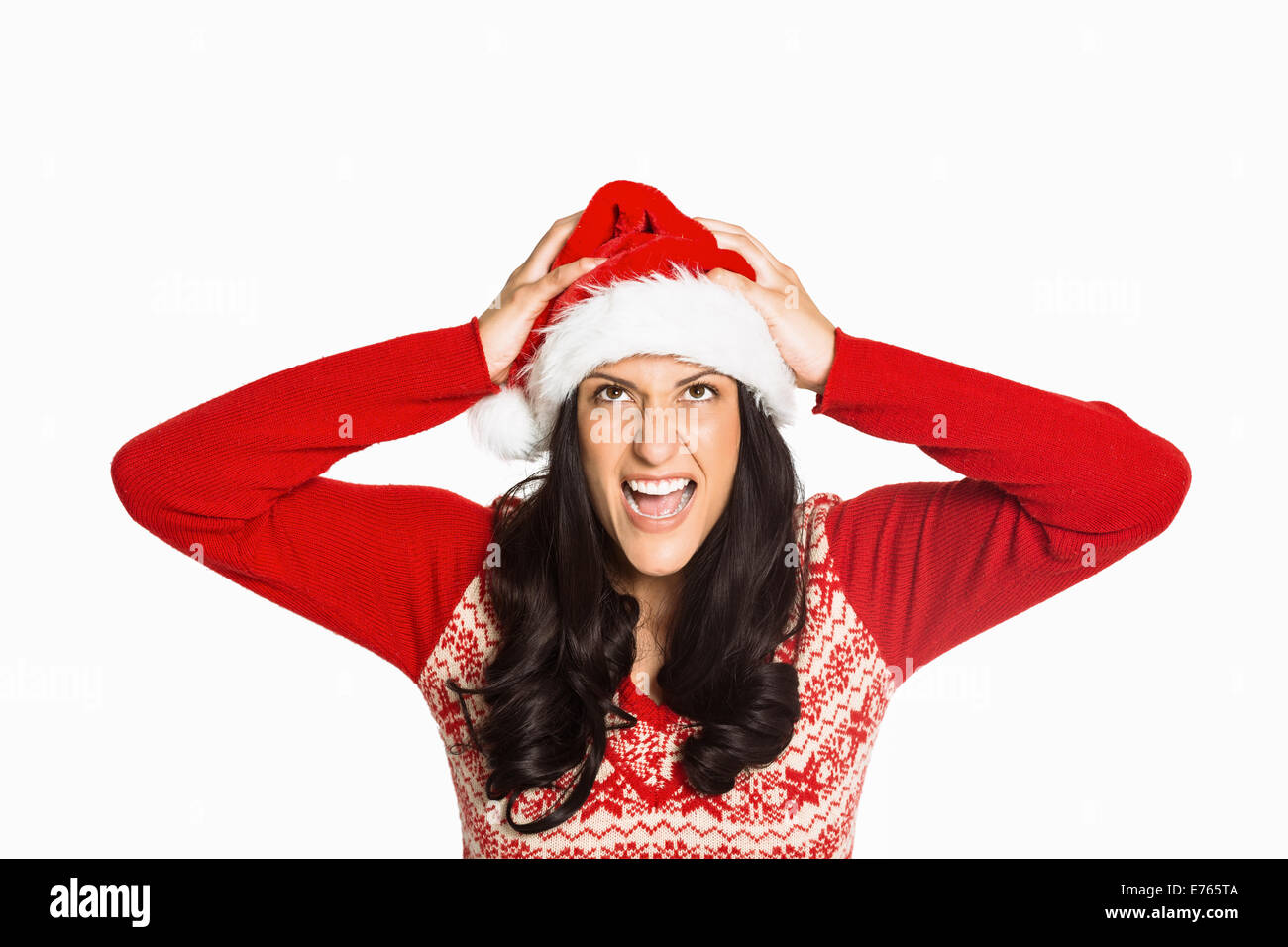 Irritated woman looking at camera Stock Photo - Alamy