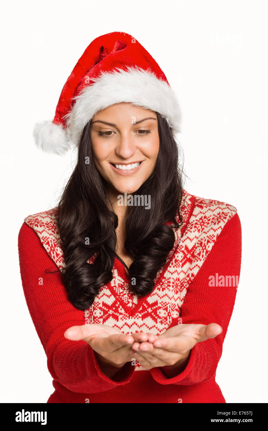 Woman holding out her hands Stock Photo - Alamy