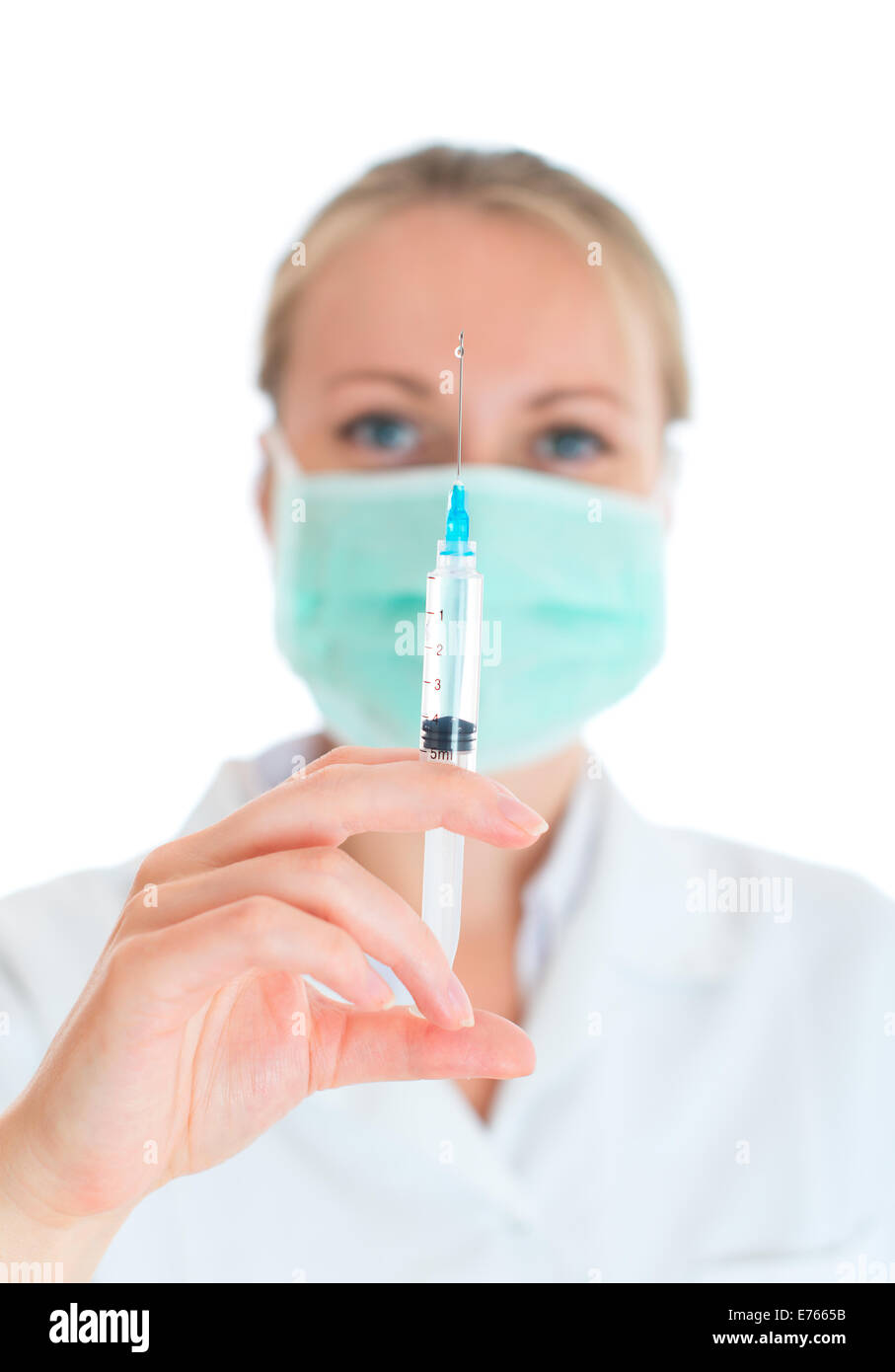 Portrait of medical doctor with syringe Stock Photo - Alamy