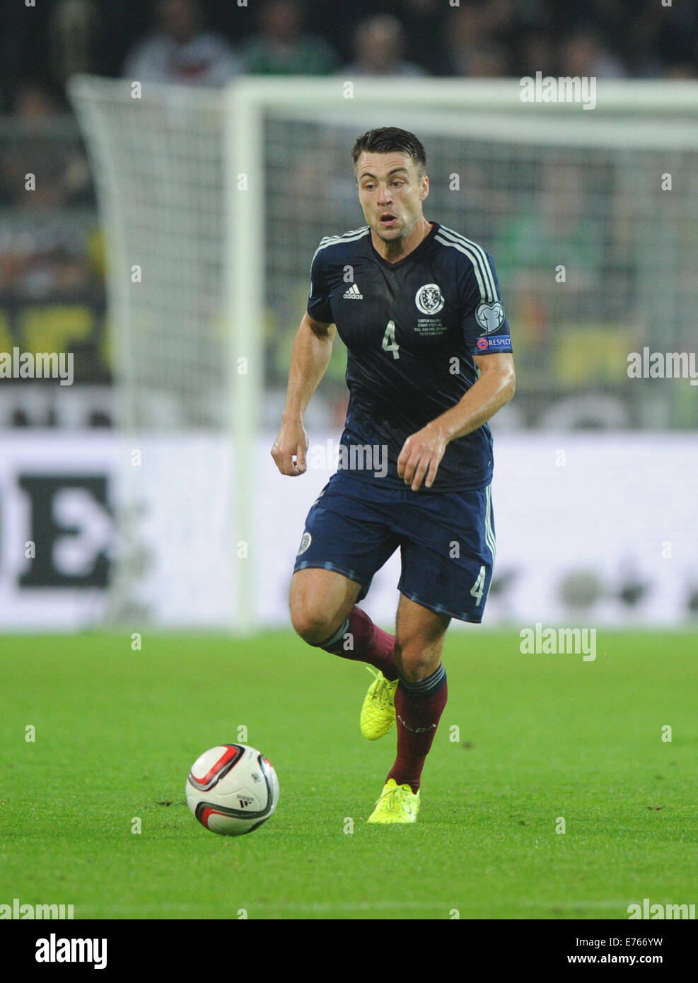 Dortmund, Germany. 07th Sep, 2014. Scotland's Russell Martin controls ...