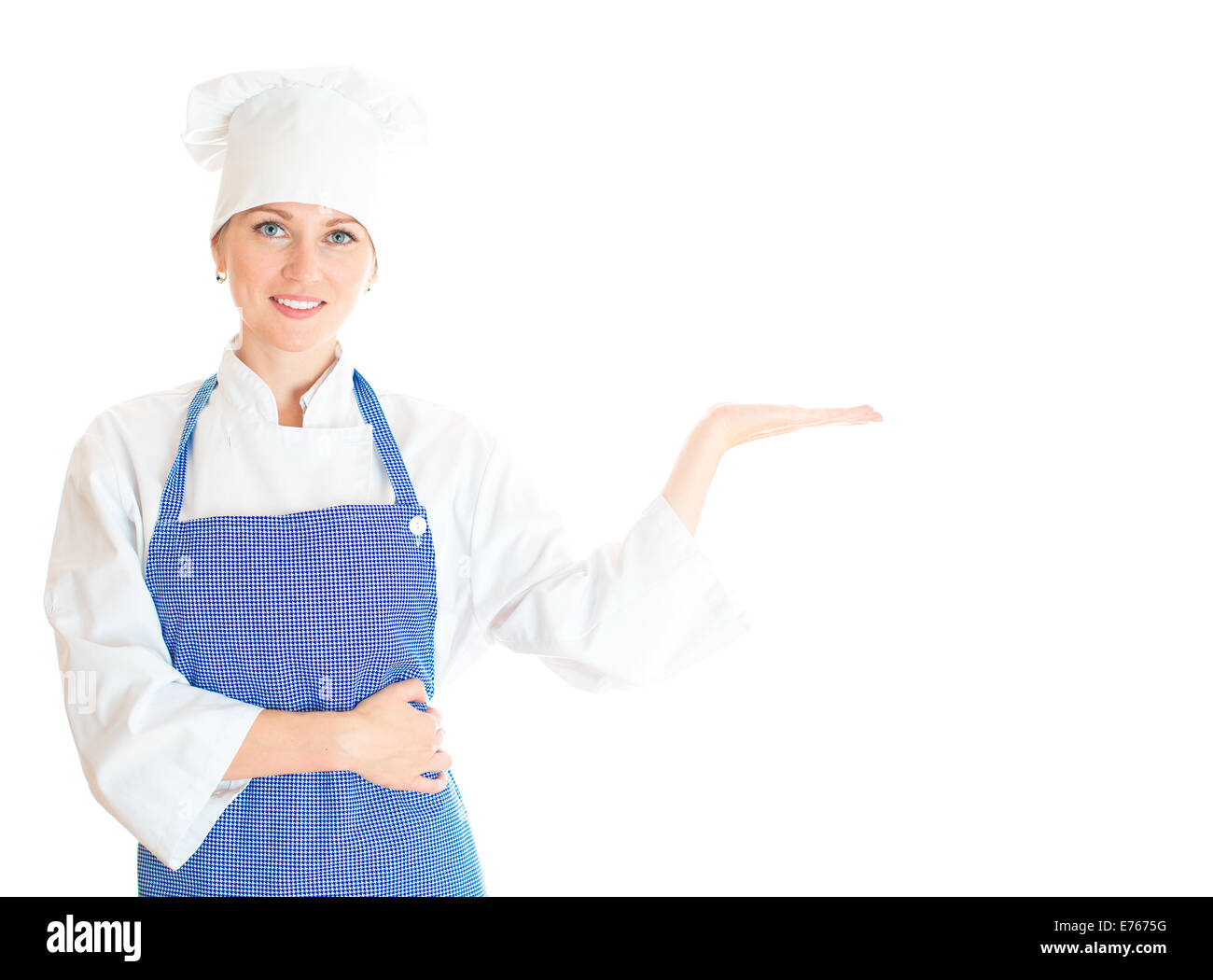 Portrait of female chef cook. Isolated on white background Stock Photo ...