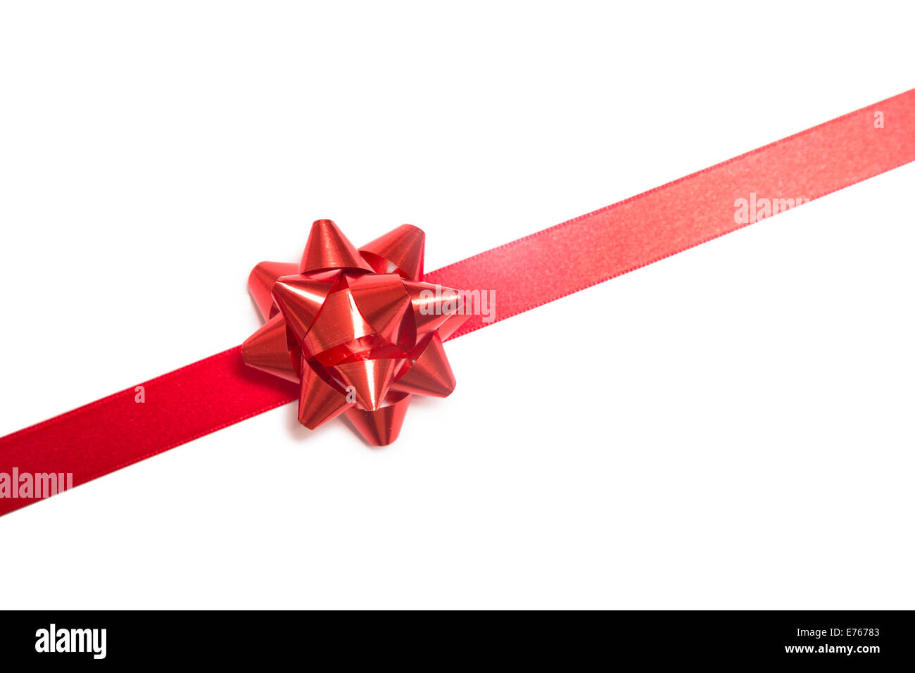 Red ribbon and bow for a gift Stock Photo - Alamy